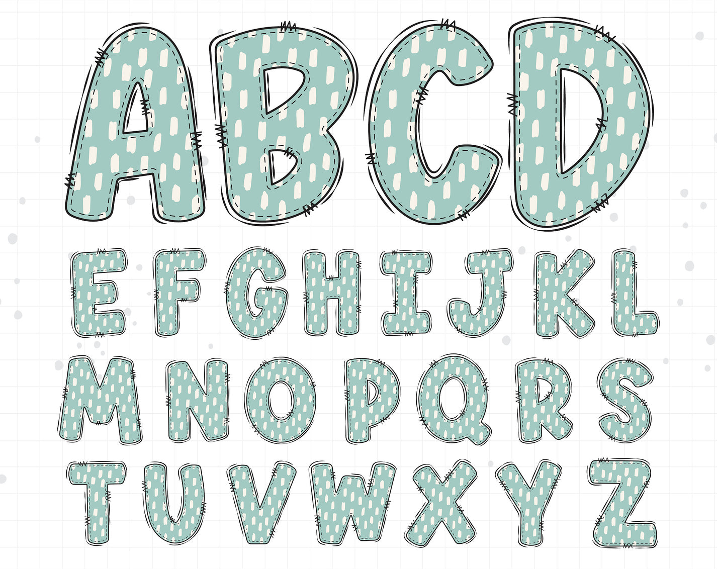 Boho Alphabet PNG, Boha Chic Doodle PNG Letters Bundle, Vintage Printa ...